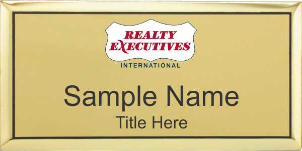 Realty Executives Color Logo - Executive Gold Badge - $9.38 | NiceBadge™