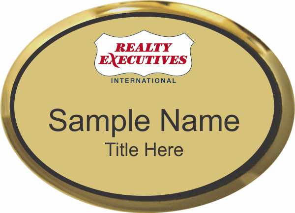 Realty Executives Color Logo - Executive Oval Gold Badge - $9.74 ...