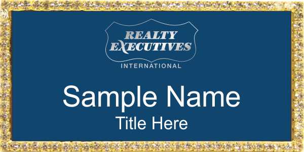 Realty Executives Platinum Logo - Gold Bling Badge - $35.94 | NiceBadge™