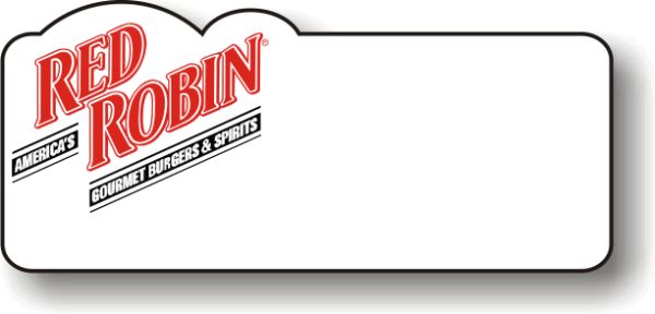 Red Robin Shaped White Logo Only Badge - $8.66 | NiceBadge™