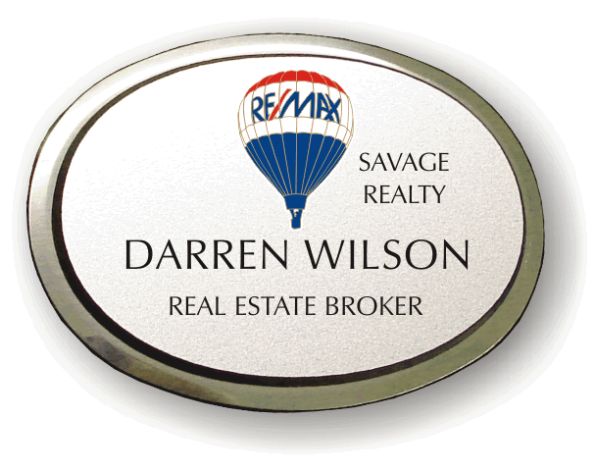 Remax Balloon Logo Executive Oval Silver Badge w/ Cloisonne - $11.31 ...