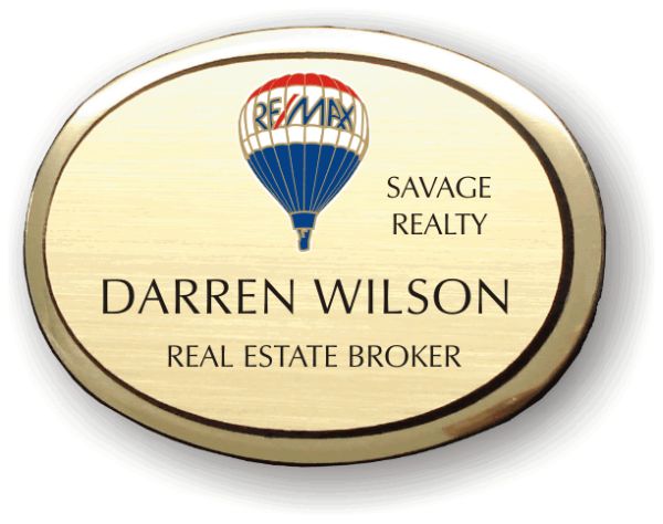 Remax Balloon Logo Executive Oval Gold Badge w/ Cloisonne - $11.31 ...