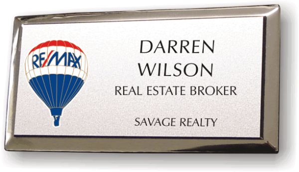 Remax Balloon Logo Executive Silver Badge w/ Cloisonne - $9.98 | NiceBadge™
