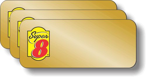 Super 8 Motel Logo B Gold Badge Pack of 25 - $113.14 | NiceBadge™