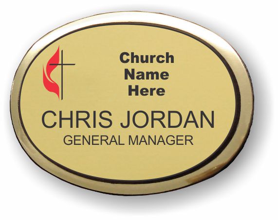 The United Methodist Church Executive Oval Gold Badge - $11.31 | NiceBadge™