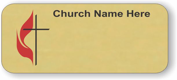 The United Methodist Church Gold Logo Only Badge - $4.66 | NiceBadge™