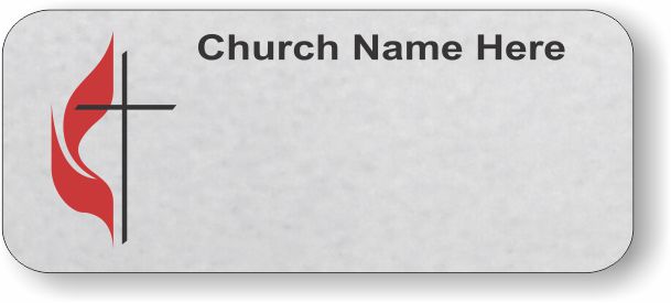 The United Methodist Church Silver Logo Only Badge - $4.66 | NiceBadge™