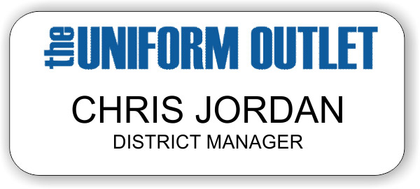 The Uniform Outlet Large Logo White Badge - $7.04 | NiceBadge™