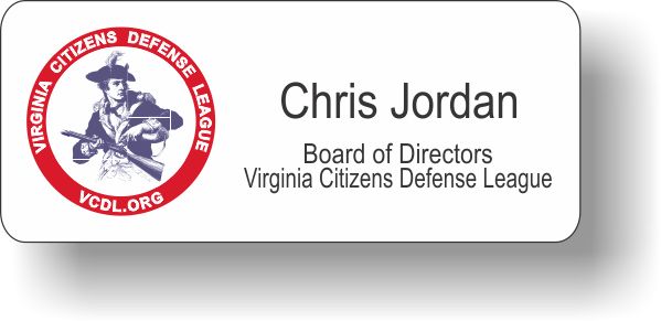 Virginia Citizens Defense League White Badge Style B - $9.50 | NiceBadge™