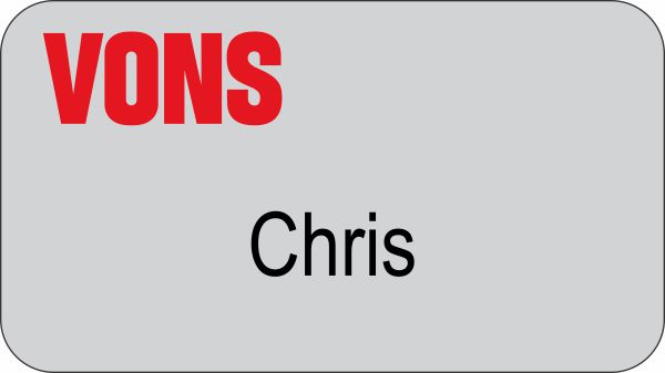 Vons Silver Name Badge - $1.71 | NiceBadge™