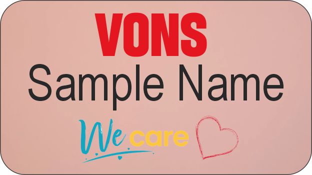Vons We Care Rose Gold Name Badge - $1.71 | NiceBadge™