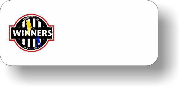 Winners Sports Club Bar & Grill White Badge Logo Only - $8.55 | NiceBadge™