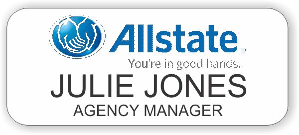 Allstate Insurance White Badge Full Color Logo - $9.50 | NiceBadge™
