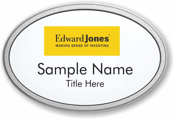 Edward Jones Oval Prestige Pebbled badge - $32.00 | NiceBadge™