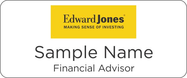 Edward Jones White Badge - $4.99 | NiceBadge™