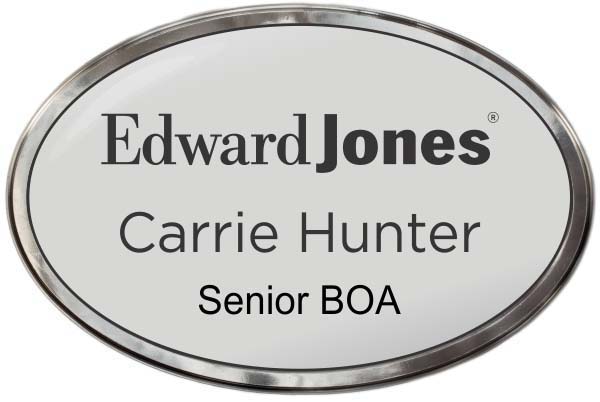 Edward Jones Oval Prestige Polished Badge - $32.00 | NiceBadge™