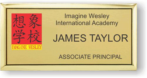 Imagine Wesley International Academy Gold Executive Badge - $10.59 ...