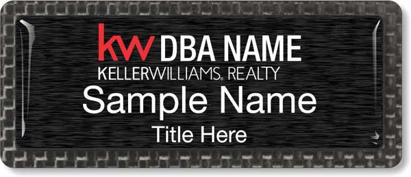 Keller Williams Realty Logo 3 Carbon Frame Black Anodized Insert Badge ...