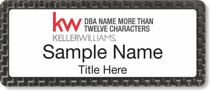 Keller Williams Realty Logo 5 Carbon Frame White Badge - $50.00 ...