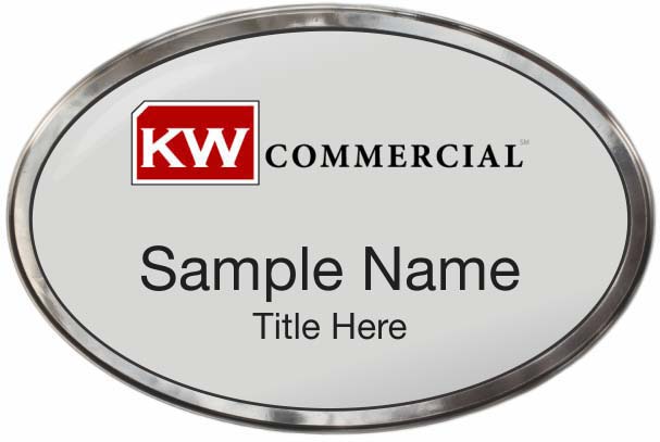 Keller Williams Commercial Silver Oval Polished Prestige Badge - $32.00 ...