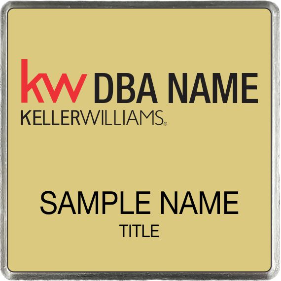Keller Williams Realty Logo 2 Gold Square Executive Badge - $9.98 ...