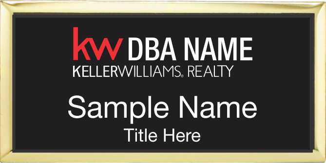 Keller Williams Realty Logo 3 Gold Executive Black Badge - $9.98 ...