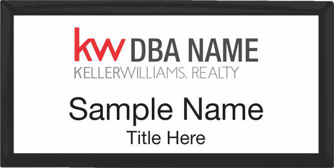 Keller Williams Realty Logo 3 Black Executive White Badge - $9.98 ...