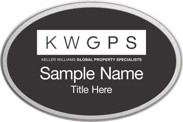 Keller Williams GPS Silver Oval Pebbled Prestige Black Badge - $32.00 ...