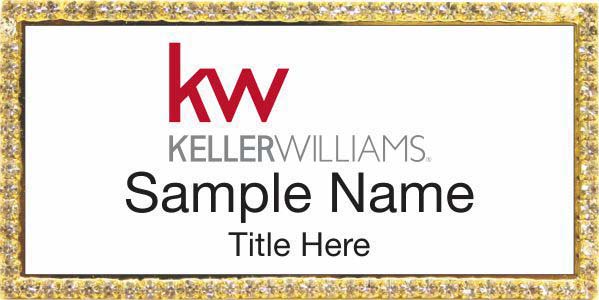 Keller Williams KW Gold Bling White Badge - $27.00 | NiceBadge™