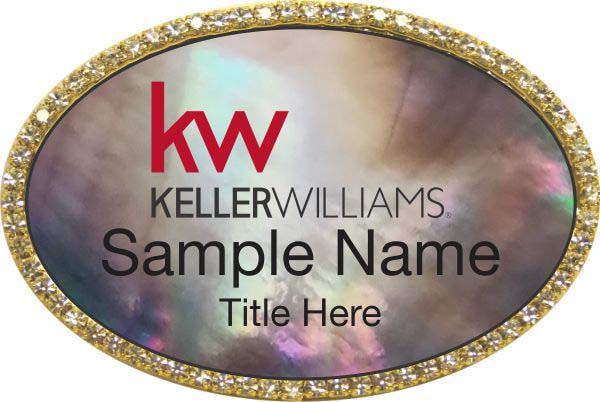 Keller Williams KW Gold Oval Beyond Bling Black Pearl Badge - $170.37 ...