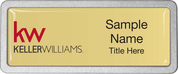 Keller Williams KW Pebbled Prestige Gold Badge - $32.00 | NiceBadge™