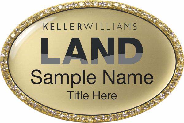 Keller Williams Land Gold Oval Beyond Bling Badge - $79.86 | NiceBadge™