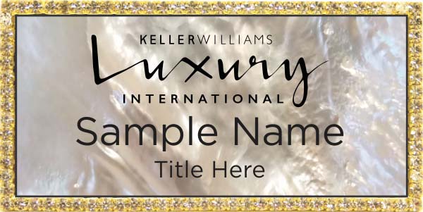 Keller Williams Luxury International Gold Bling White Pearl Badge - $95 ...
