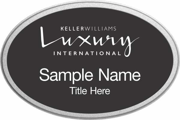 Keller Williams Luxury International Silver Oval Pebbled Prestige Black ...