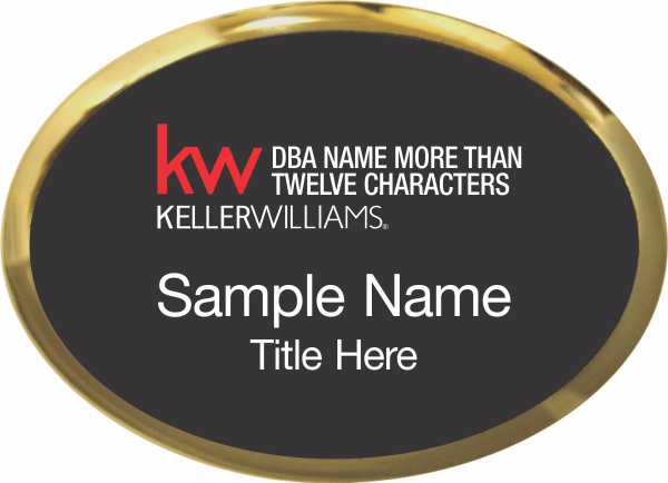 Keller Williams Realty Logo 4 Gold Oval Executive Black Badge - $9.98 ...