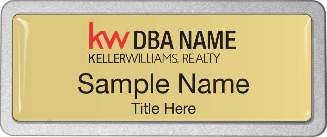 Keller Williams Realty Logo 3 Pebbled Prestige Gold Badge - $32.00 ...