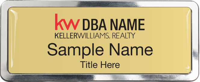 Keller Williams Realty Logo 3 Polished Prestige Gold Badge - $32.00 ...