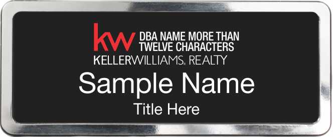 Keller Williams Realty Logo 4 Polished Prestige Black Badge - $32.00 ...