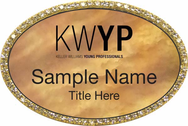 Keller Williams Young Professionals Gold Oval Bling Gold Pearl Badge ...