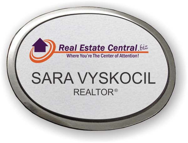 Real Estate Central Silver Executive Oval Badge - $13.26 | NiceBadge™