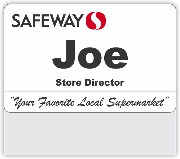 Safeway White Pocket Name Badge - $2.26 | NiceBadge™