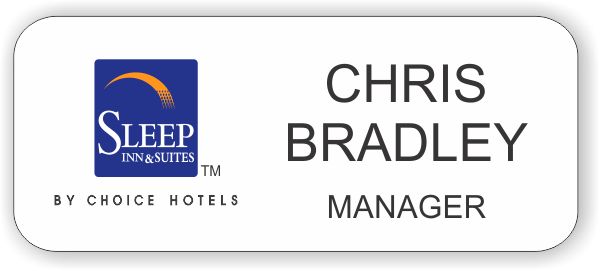Sleep Inn & Suites White Badge (New Logo) - $7.61 | NiceBadge™
