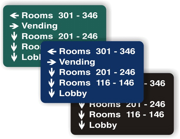 5 Line Directional Sign - $43.95 | NiceBadge™