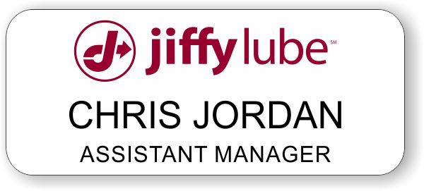 Jiffy Lube White Badge - $6.51 | NiceBadge™