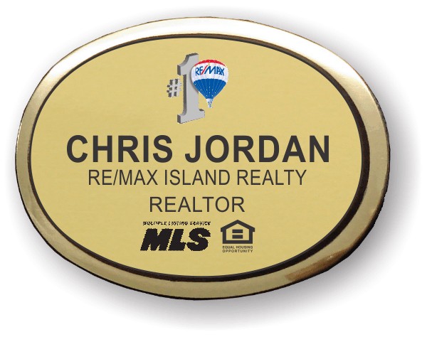 Remax Island Realty Gold Oval Executive Badge - $11.31 | NiceBadge™