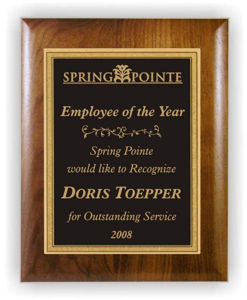 Round Edge Walnut Plaque - 9X12 - $126.34 | NiceBadge™