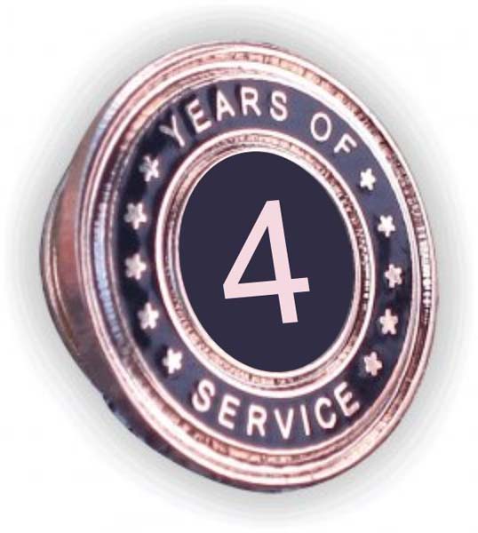 Years of Service Lapel Pin - 4 Year - $3.50 | NiceBadge™