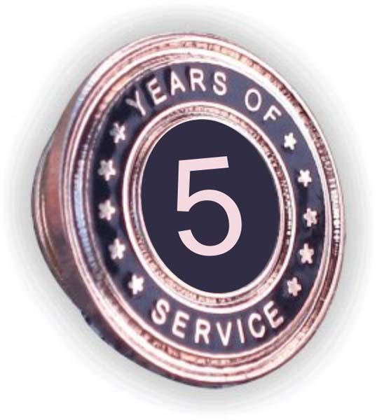 Years of Service Lapel Pin - 5 Year - $4.75 | NiceBadge™
